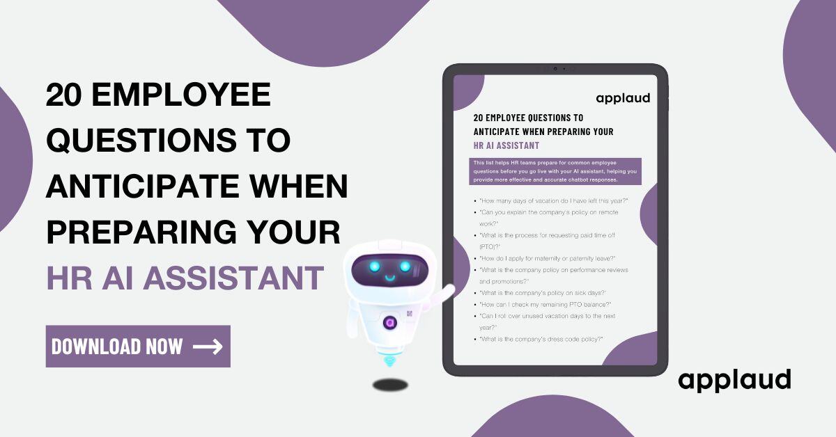 20 Employee questions to Anticipate When Preparing Your HR AI Assistant